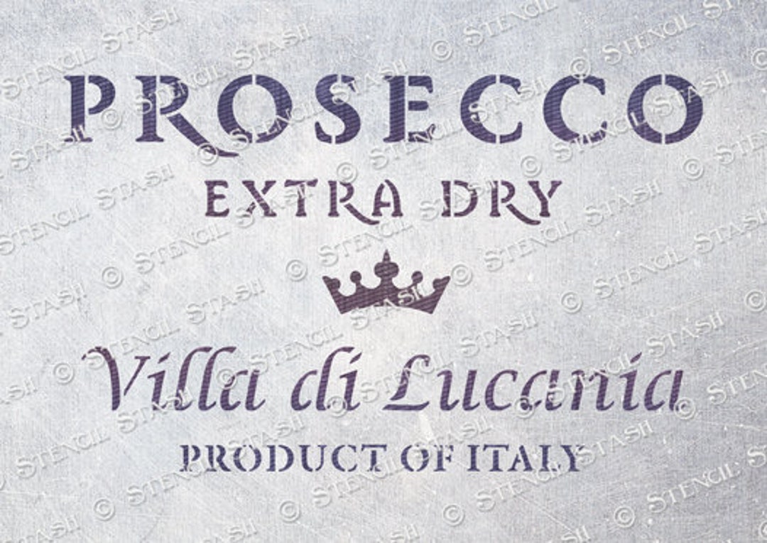 STENCIL 'prosecco' Crate Signs, Fabric, Furniture, Wood, Crafts ...