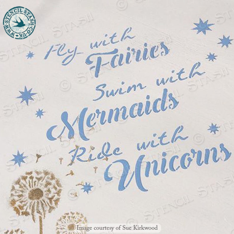 STENCIL 'fairies Mermaids Unicorns' Magical Signs - Etsy
