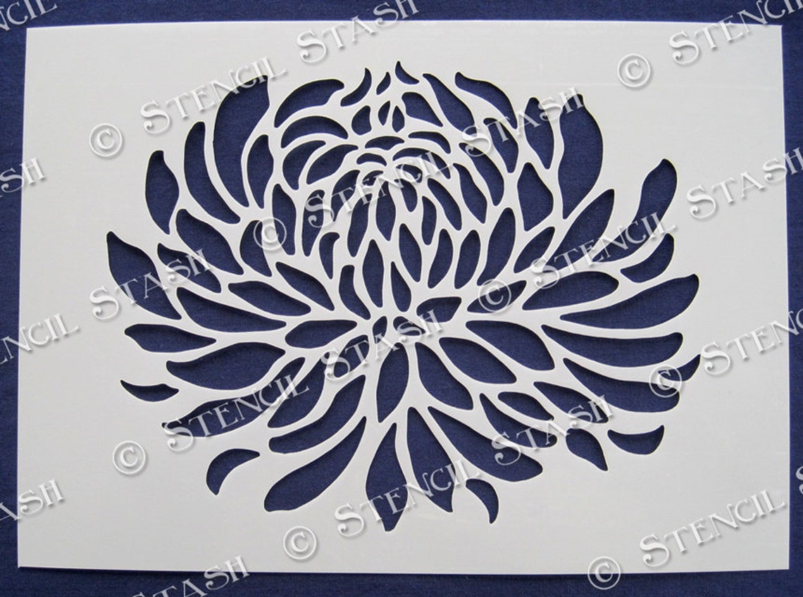 STENCIL 'Single Chrysanthemum' Large Flower | Etsy