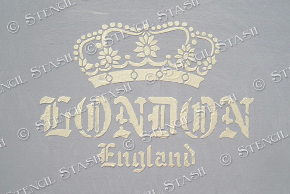 STENCIL 'london Crown' Vintage English Sign | Etsy