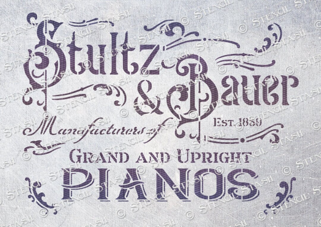 STENCIL 'grand Pianos' Vintage Music, Sign Furniture Home Decor ...