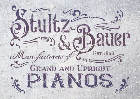 STENCIL 'grand Pianos' Vintage Music Sign Furniture - Etsy