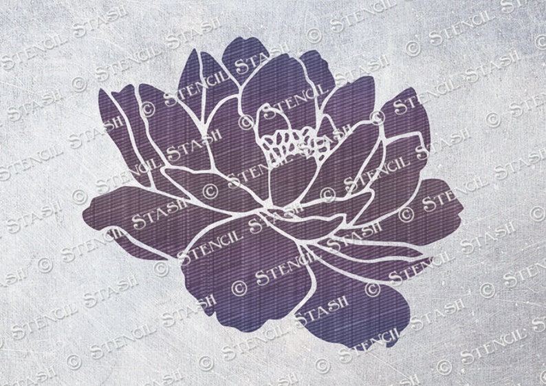 STENCIL 'single Peony' Large Flower Collection Create | Etsy