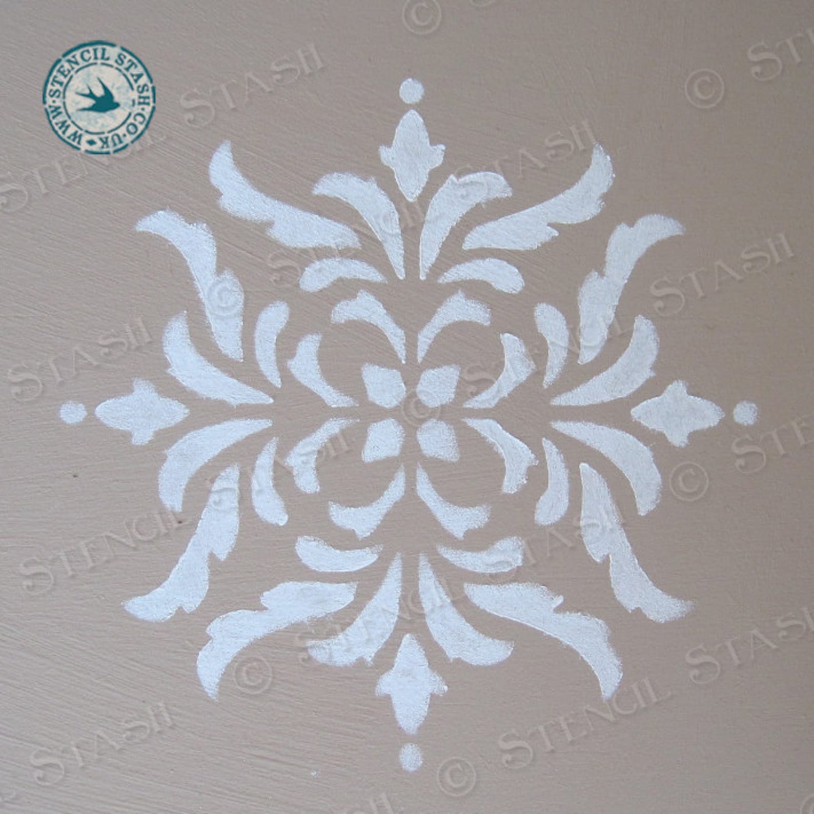STENCIL 'flourish Freya' X2 Damask Scrolls, Floral Chic, Furniture ...