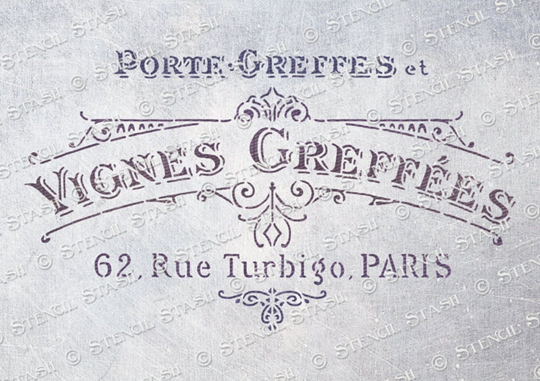 STENCIL 'french Winemaker', Vintage Script Sign, Furniture, Home Decor ...