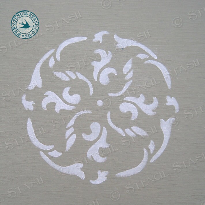 STENCIL 'Flourish Chloe' x2 Damask Scrolls Swirls | Etsy