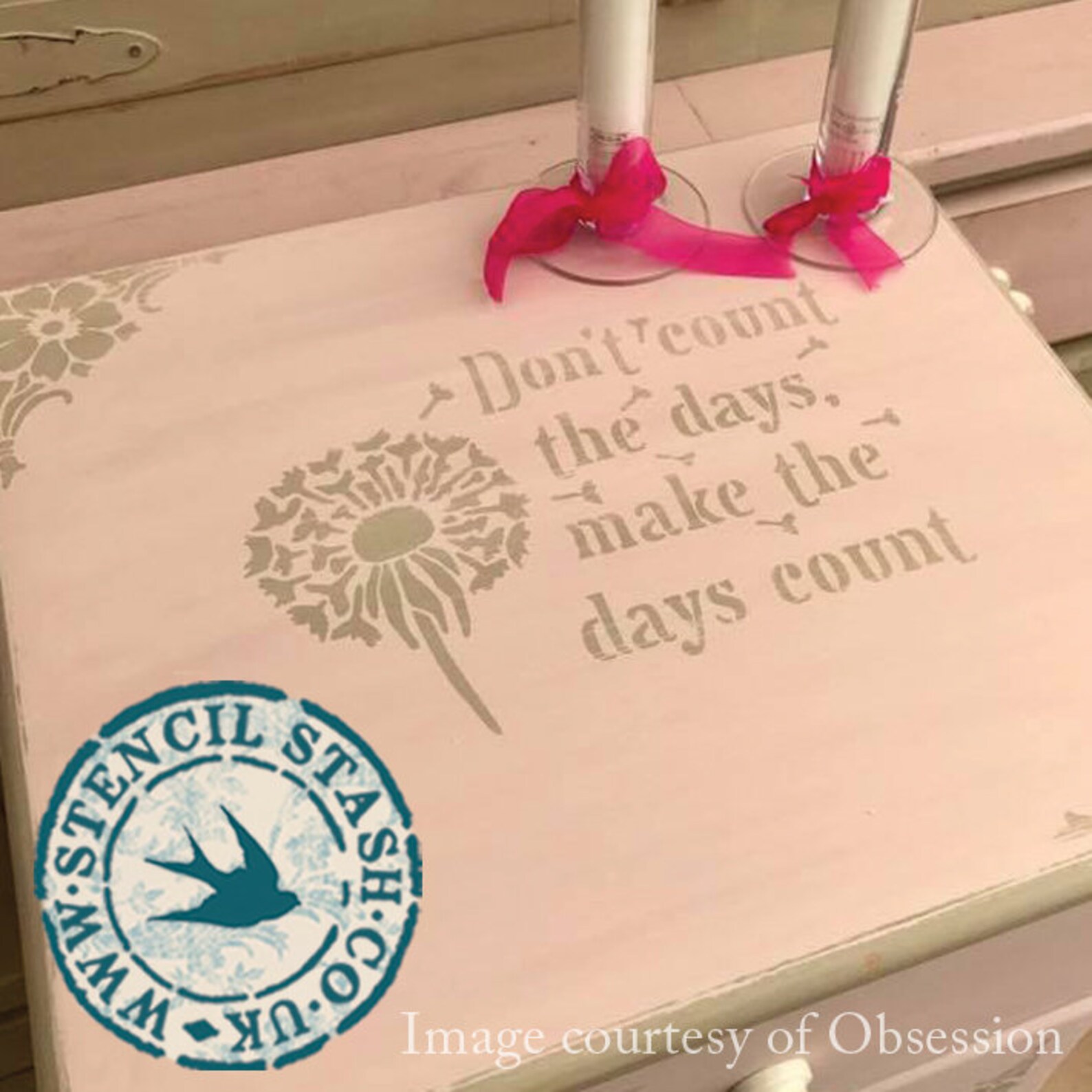 STENCIL 'don't Count the Days' Inspirational Quote, Signs Furniture ...