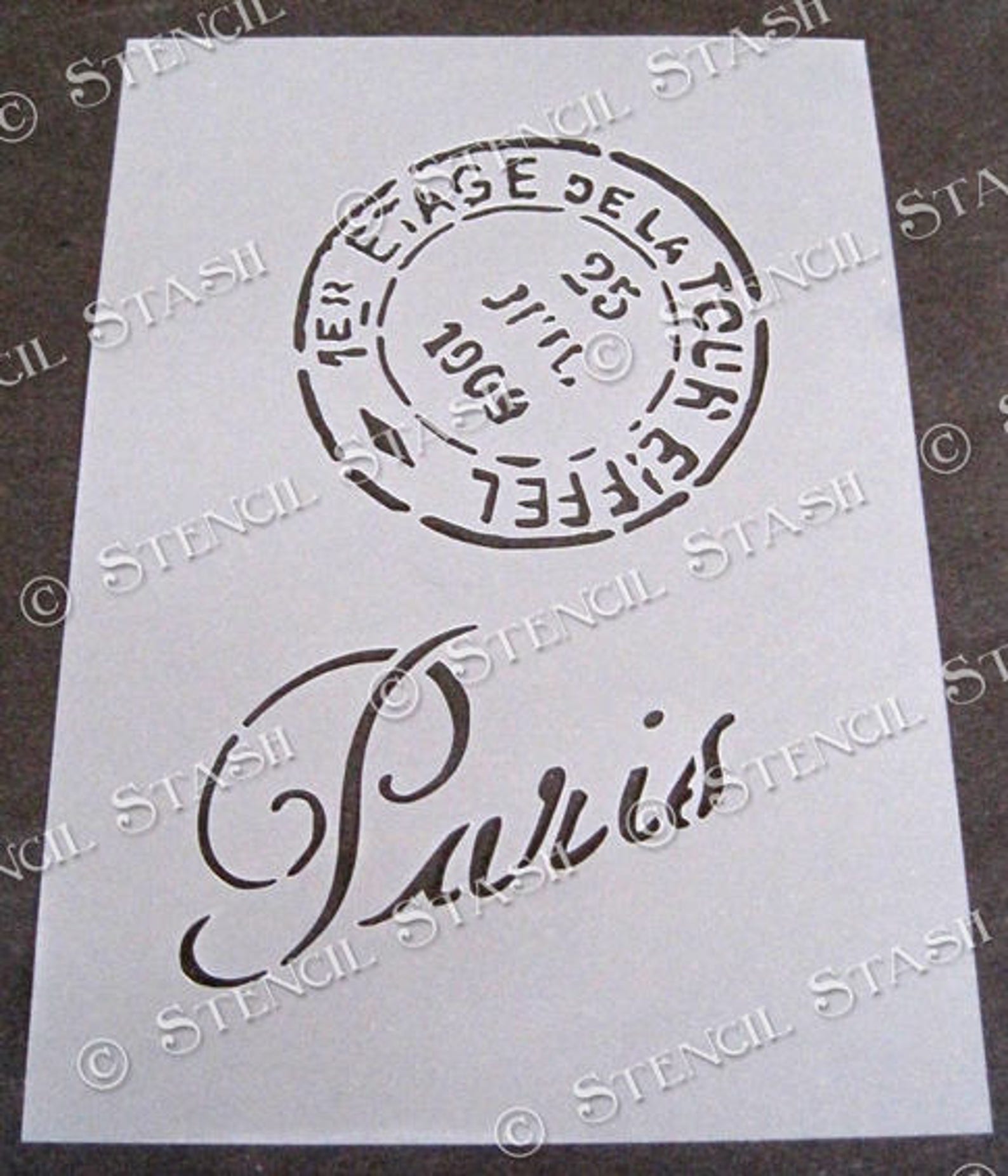 STENCIL 'postmark Paris', Vintage French Script, Furniture, Chic ...