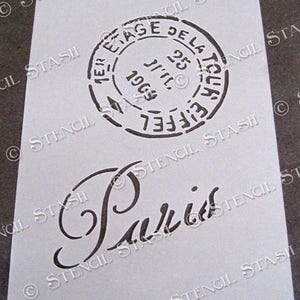 STENCIL 'postmark Paris', Vintage French Script, Furniture, Chic ...