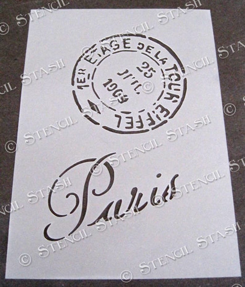 STENCIL 'postmark Paris', Vintage French Script, Furniture, Chic ...
