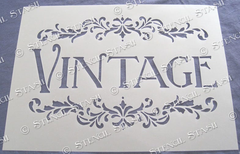 STENCIL 'vintage Scroll' Script Furniture Signs | Etsy