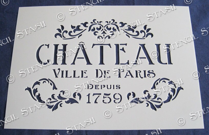 STENCIL 'chateau' Paris Vintage French Script - Etsy
