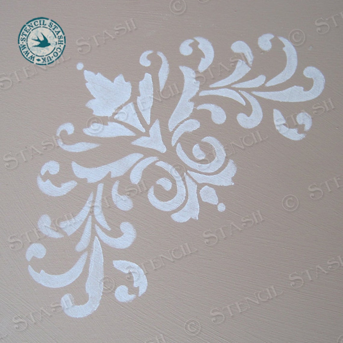 STENCIL 'flourish Freya' X2 Damask Scrolls Floral | Etsy UK