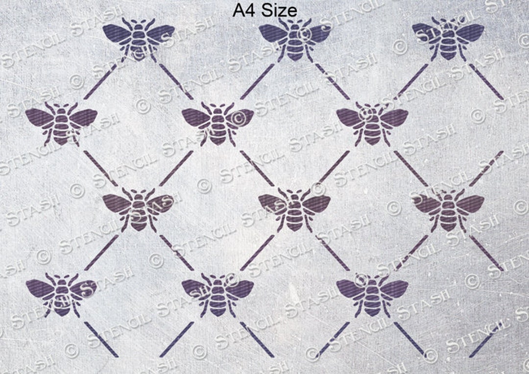 STENCIL 'bee Harlequin' Repeat Pattern, Vintage French, Furniture, Chic ...
