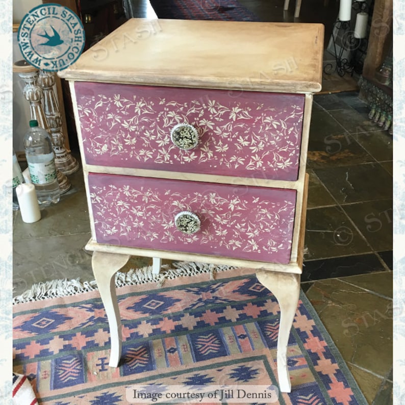 STENCIL 'lace Flower Repeat Pattern' Furniture, Plaster, Home Decor ...