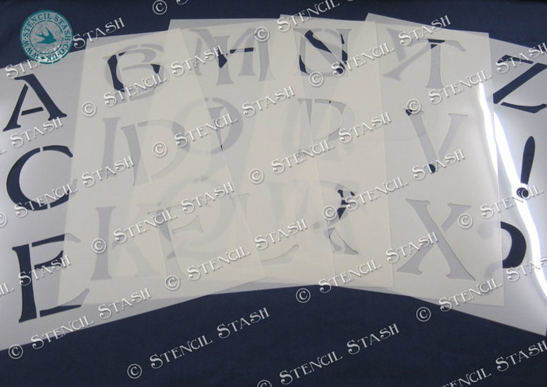 STENCIL 'vintage Letter Set' 5 Sizes, Alphabet, Signs, Weddings, Font ...