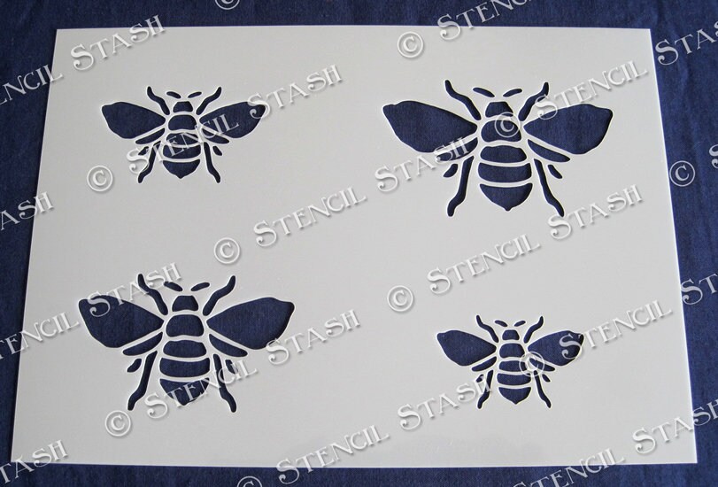 STENCIL 'bee Set' Set of Four Queen Bee Vintage - Etsy