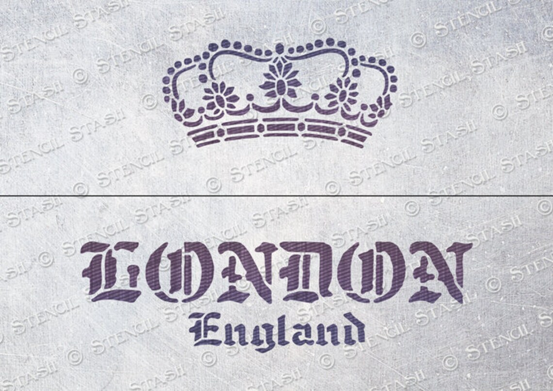 STENCIL 'london Crown' Vintage English Sign | Etsy