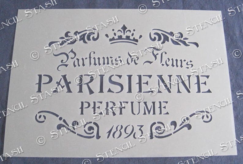 STENCIL 'parisienne Perfume' Vintage French Script - Etsy Australia