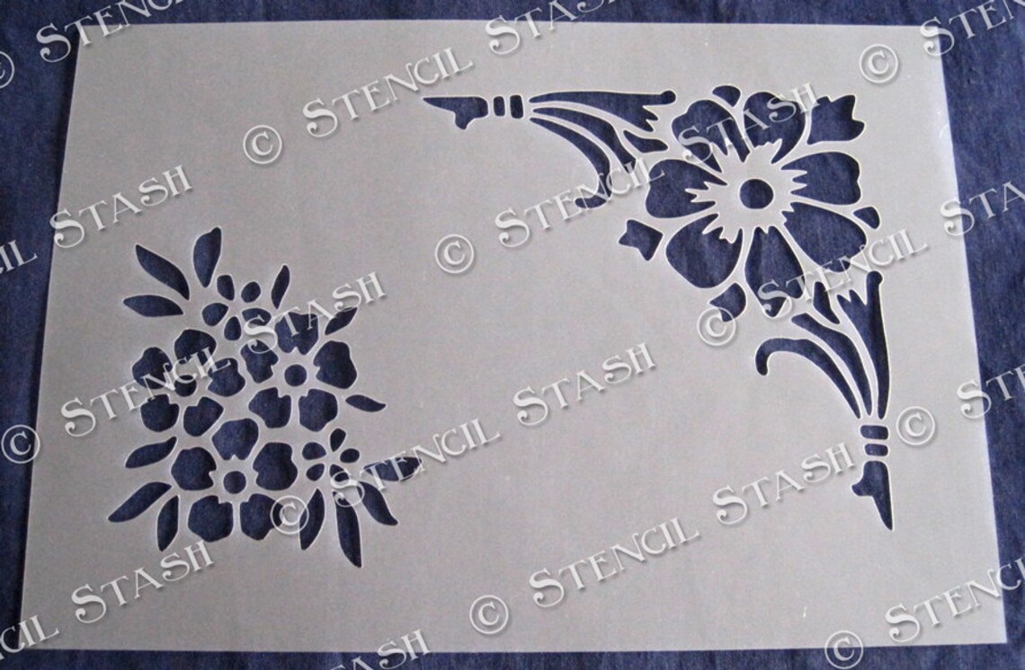 STENCIL 'flourish Darcie Corners' Damask Flowers, Furniture, Crafts ...