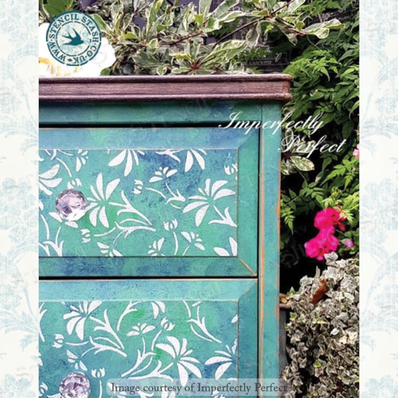 STENCIL 'lace Flower Repeat Pattern' Furniture, Plaster, Home Decor ...