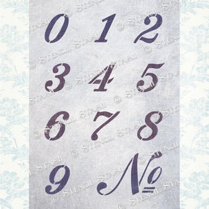 STENCIL 'numbers French', 5 Sizes Vintage Chic, Furniture, Crafts ...
