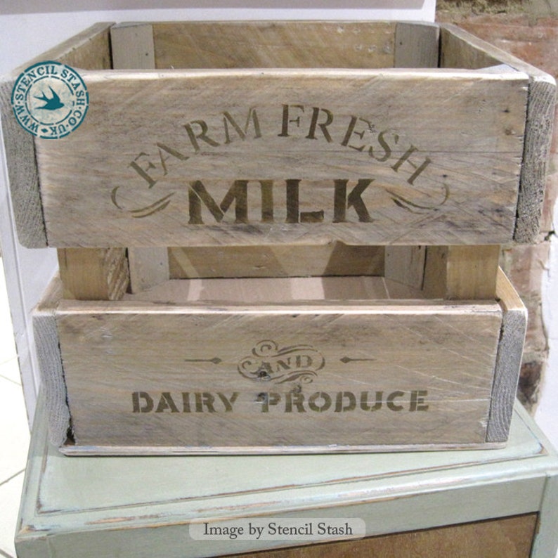 STENCIL 'farm Fresh Milk', Rustic Sign, Country, Dairy, Furniture ...