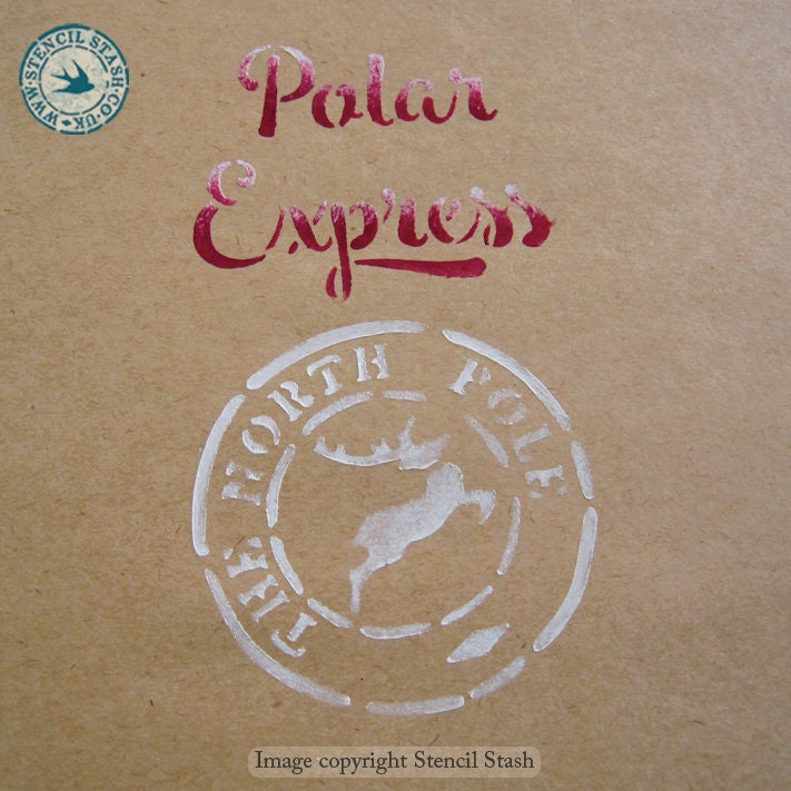 STENCIL 'polar Express' 3 Sizes Xmas Stamps North - Etsy