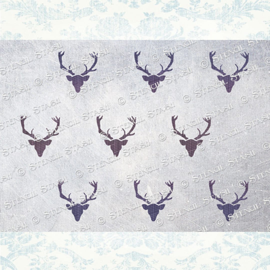 STENCIL 'stag Repeat', Stag Head Pattern, Furniture, Gift Wrap, Wood ...