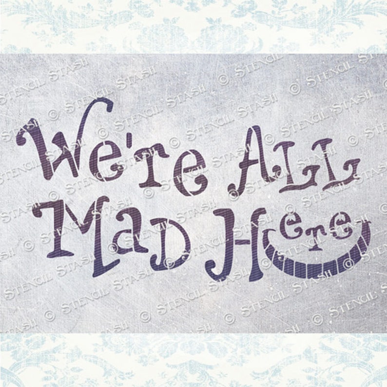 STENCIL 'alice Mad' Cheshire Cat, Wonderland, Children, Furniture, Home ...