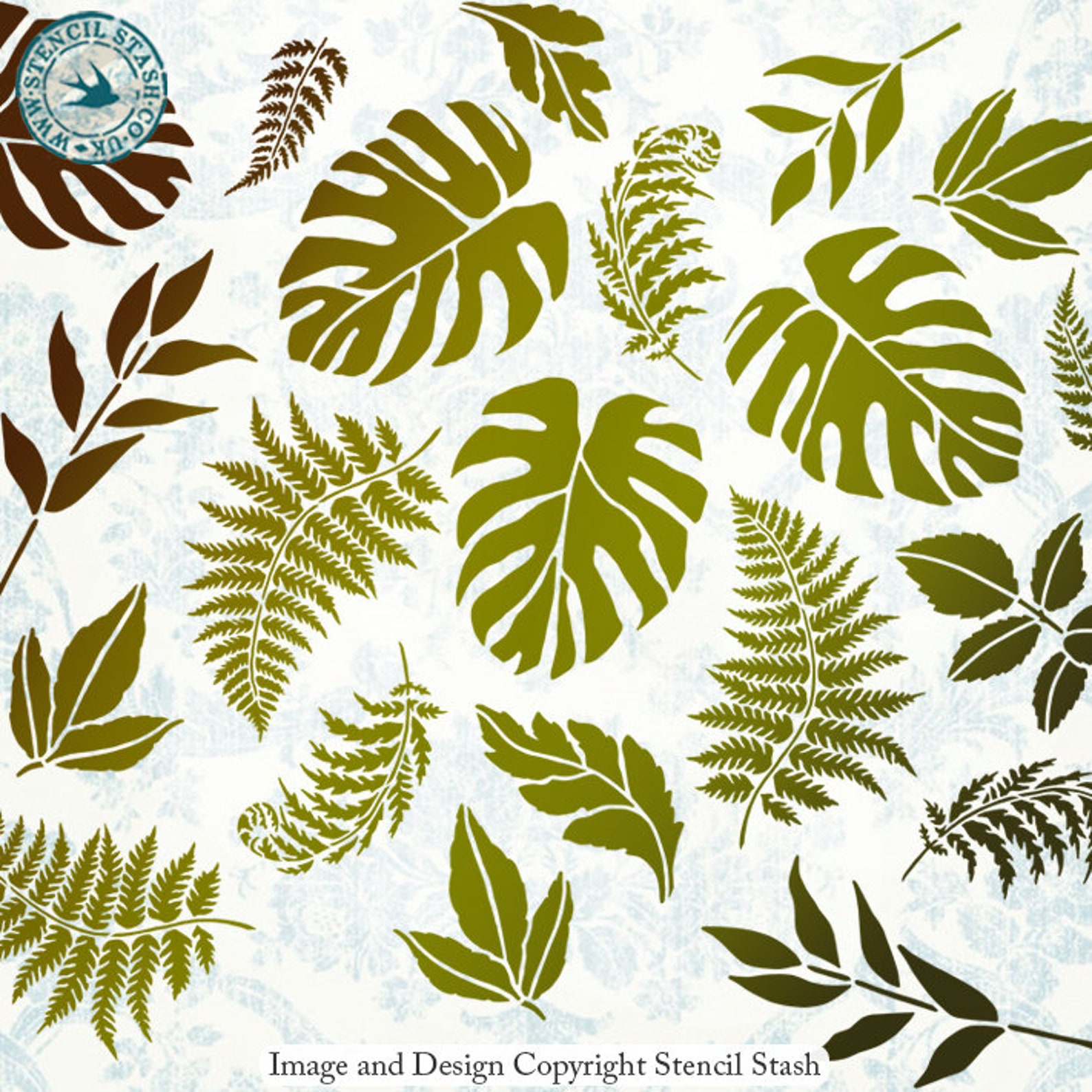 STENCIL 'ferns' Leaves Create Foliage Designs - Etsy UK