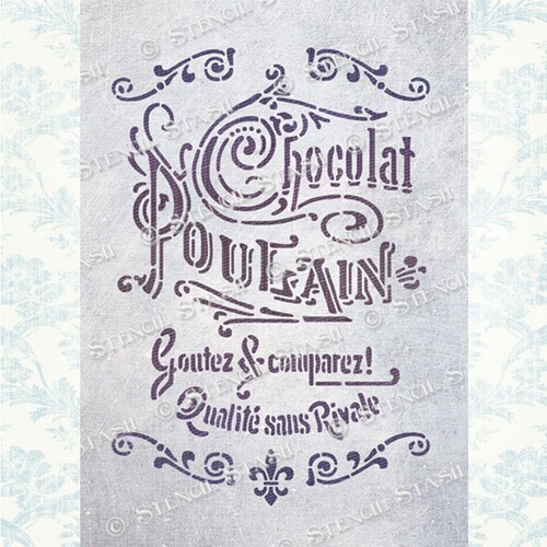 STENCIL 'parisienne Perfume' Vintage French Script | Etsy