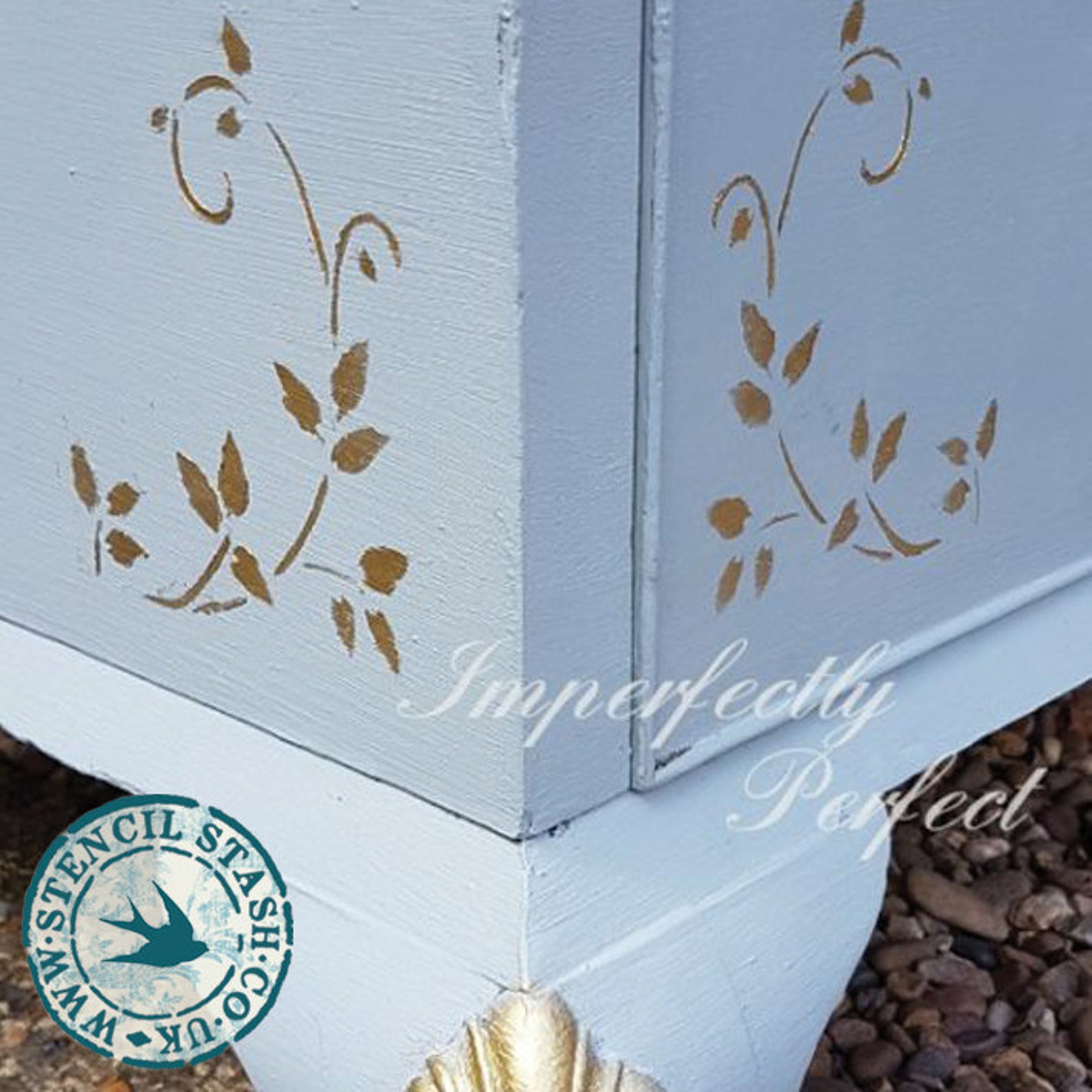 STENCIL 'trailing Leaf Corners' Furniture Floral - Etsy