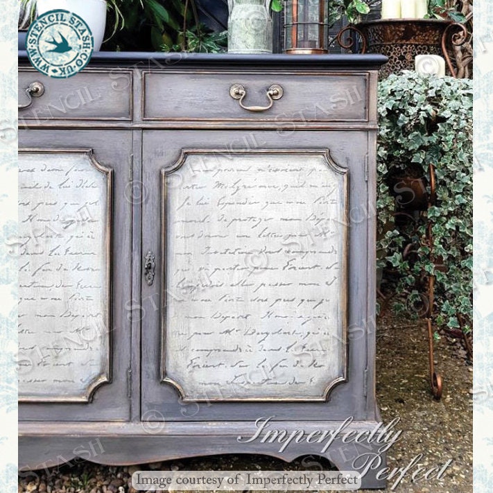 STENCIL 'french Script' Chic Vintage Letter - Etsy