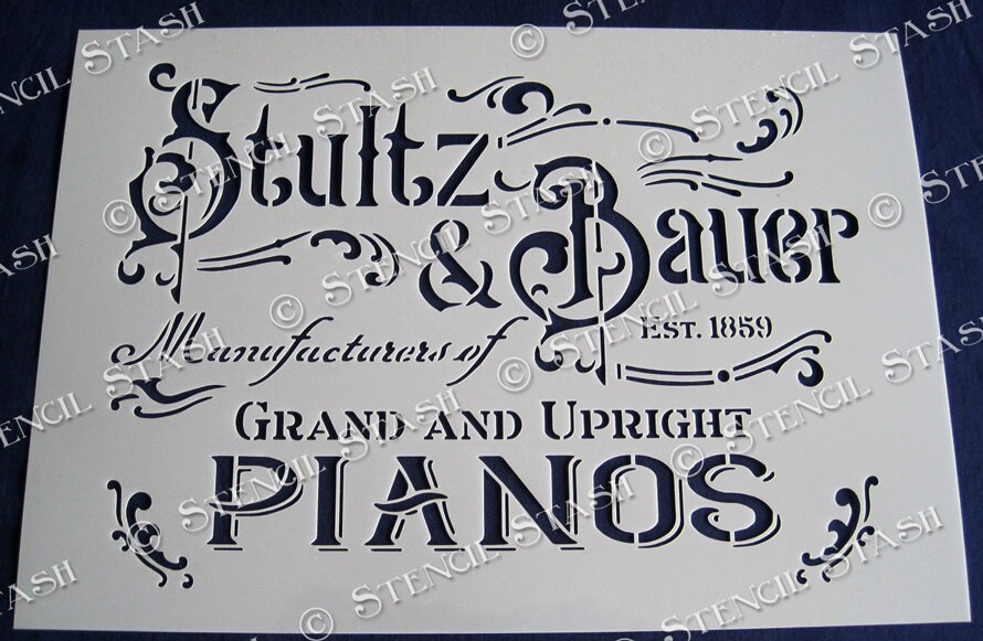 STENCIL 'grand Pianos' Vintage Music Sign Furniture - Etsy