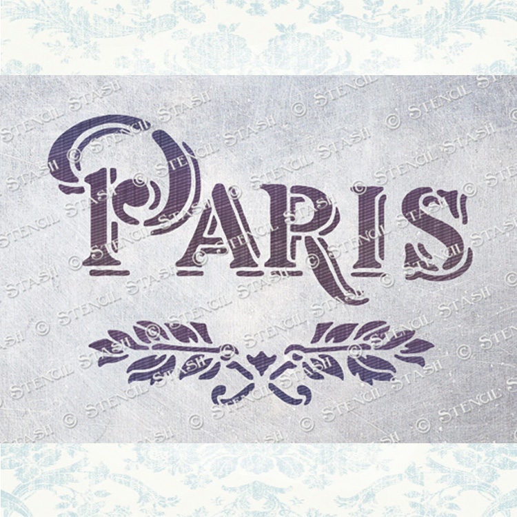 STENCIL 'paris' Vintage French Script, Furniture, Shabby Chic, Crafts ...