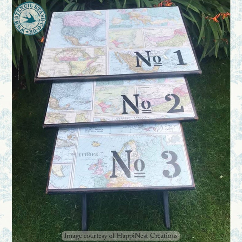 STENCIL 'numbers Industrial' Number Set Furniture - Etsy