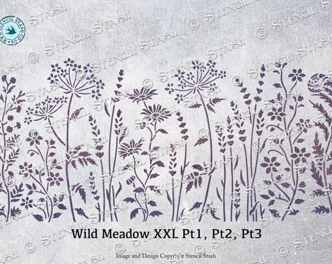 MEADOW MURAL Stencil for Walls. 9 Individual Stencils to Create a ...
