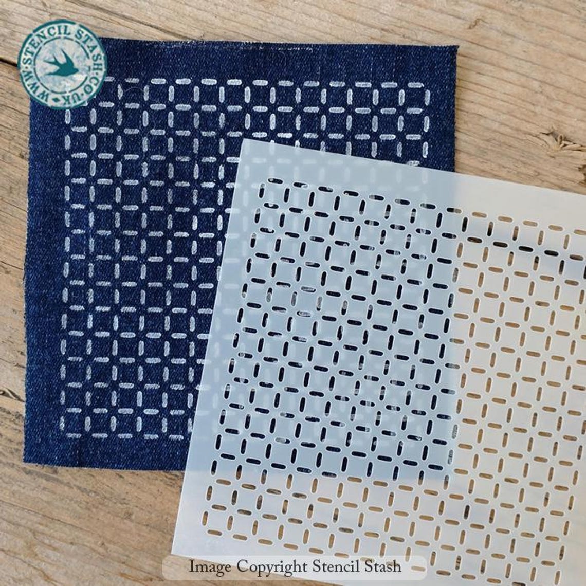 STENCIL 'squares' 06 Sashiko Template, Slow Stitching, Visible Mending ...