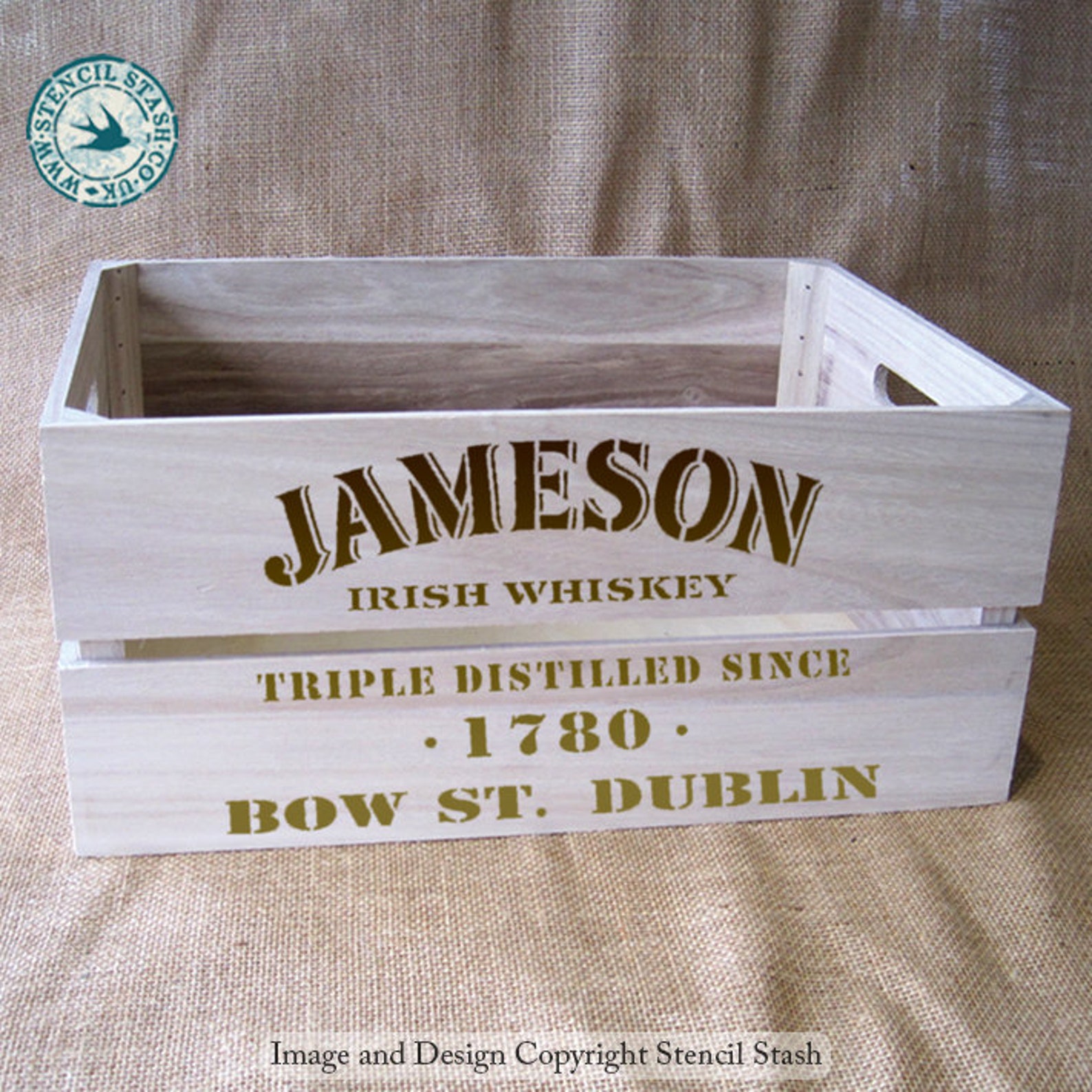 STENCIL 'crate Jameson Triple' Irish Whiskey Crates Signs Wood Home ...