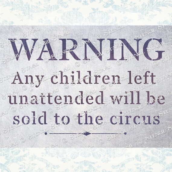 STENCIL 'warning Circus' Vintage English Sign - Etsy