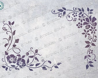 Floral Swirl Stencil Reusable DIY Craft Mylar Stencil for Paint Scrapbook Decoupage Home Decor ...