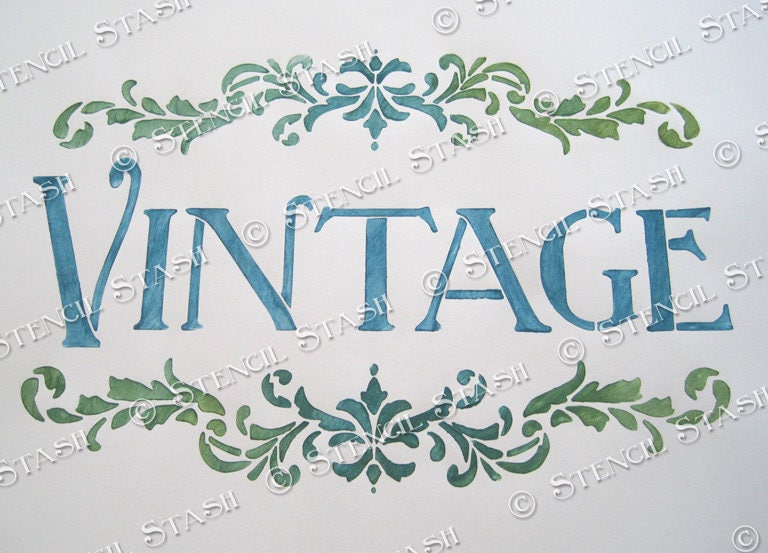 STENCIL 'vintage Scroll' Script, Furniture, Signs, Crafts, Reusable ...
