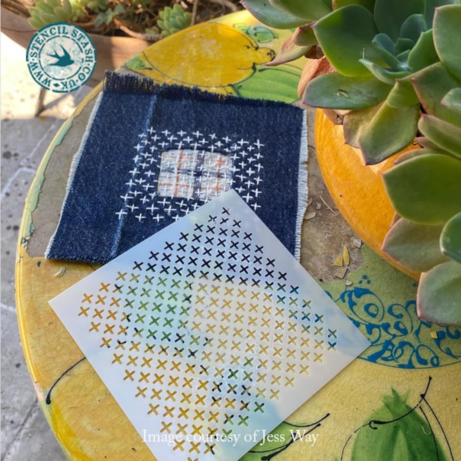 STENCIL 'staggered Cross' 03 Sashiko Template, Slow Stitching, Visible ...