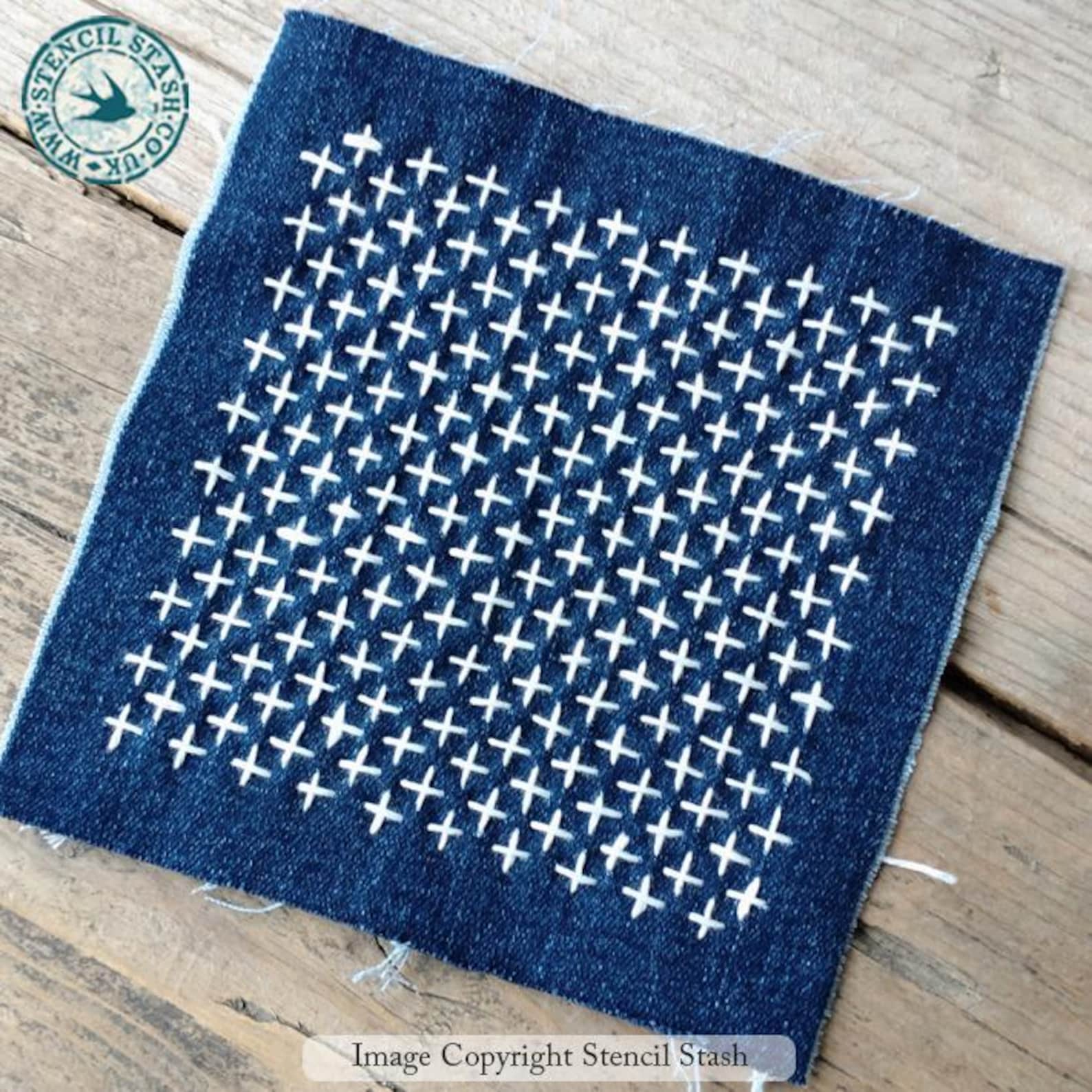 STENCIL 'staggered Cross' 03 Sashiko Template, Slow Stitching, Visible ...