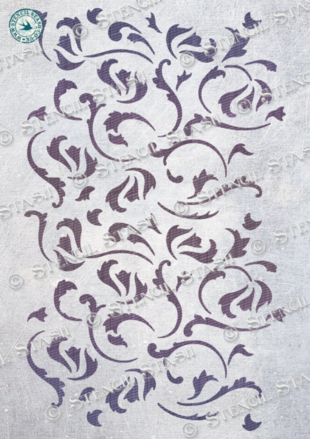 STENCIL 'swirly Damask' Repeat Pattern, Furniture, Walls, Home Decor ...