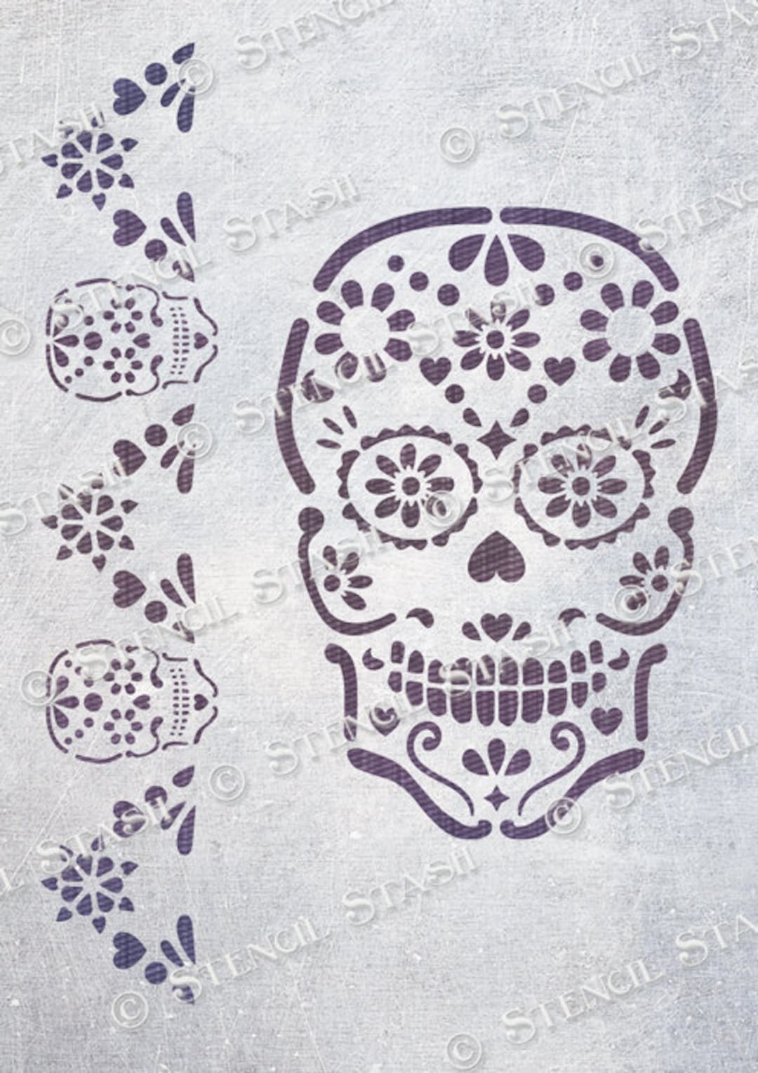 STENCIL 'candy Skull Maya' 3 Sizes Crafts Signs Halloween Day of the ...