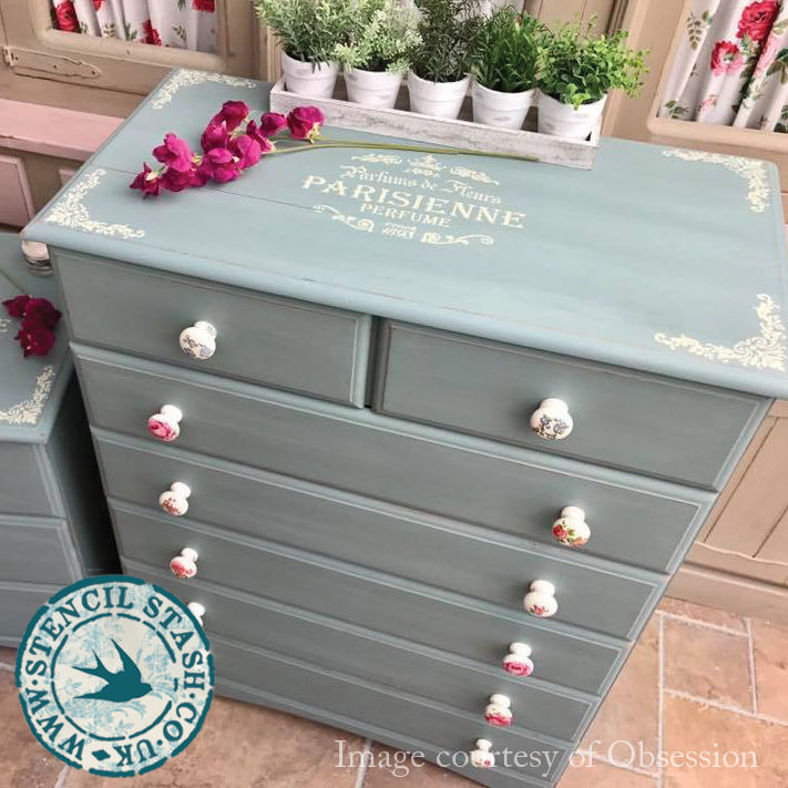 STENCIL 'parisienne Perfume' Vintage French Script | Etsy UK