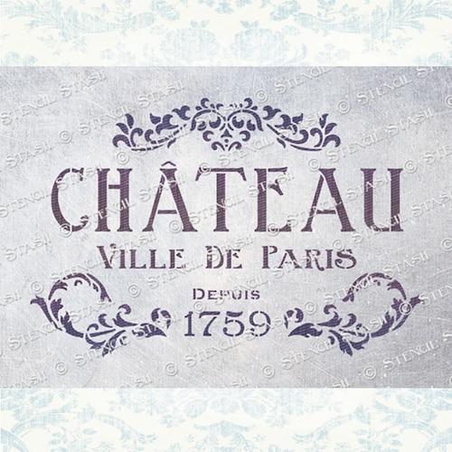 STENCIL 'chateau' Paris Vintage French Script - Etsy