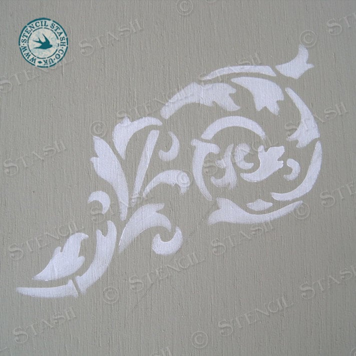 STENCIL 'Flourish Chloe' x2 Damask Scrolls Swirls | Etsy
